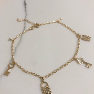 Jewelry | 18k Gold Filled Key Lock Anklet | Poshmark